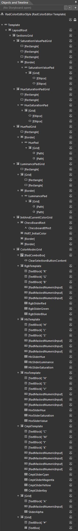 silverlight coloreditor template structure telerik ui for silverlight