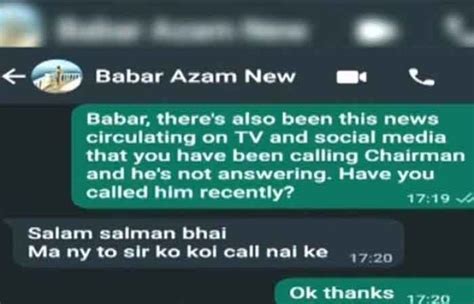 Babar Azams Leaked Whatsapp Chats Ignites Controversy SUCH TV