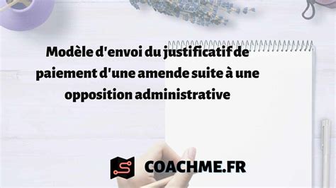 Modèle d envoi du justificatif de paiement d une amende suite à une
