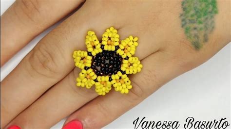 ANILLO DE CHAQUIRAS MOSTACILLAS CON GIRASOL Tutorial Como Hacer Un