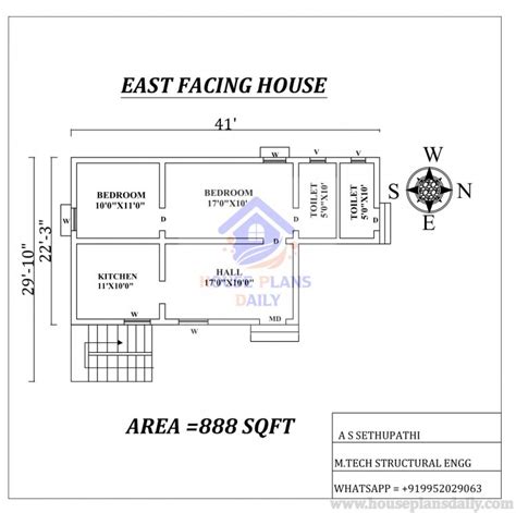 2BHK House Plans As Per Vastu Shastra House Plans 2bhk House Plans