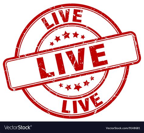 Live Red Grunge Round Vintage Rubber Stamp Vector Image
