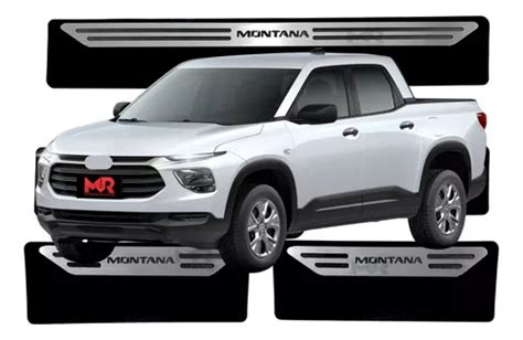 Soleira Proteção Porta Aço Inox Adesivo Preto Gm Montana Parcelamento