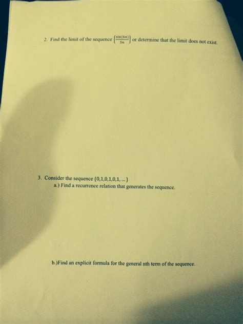 solved 2 find the limit of the sequence {sin 6n 5n} or