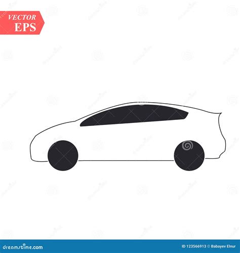 Icono Del Vector Del Coche Ejemplo Delantero Simple Aislado Del