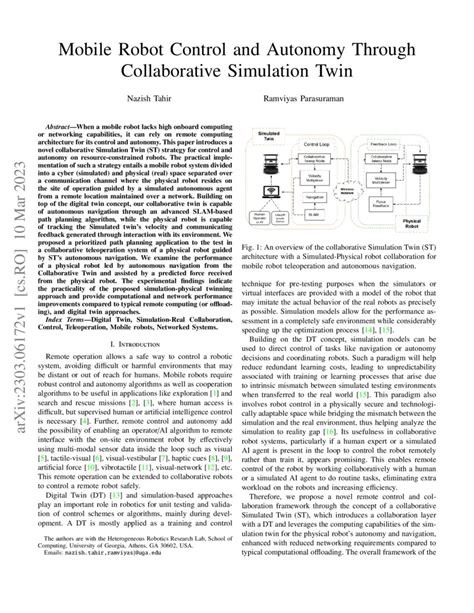 mobile robot control and autonomy through collaborative simulation twin deepai