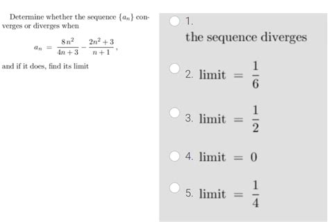solved determine whether the sequence {an} converges or