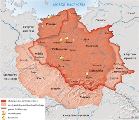 Mapa Przedstawia Ziemie Polskie Za Panowania A Mieszka I B Boles Awa