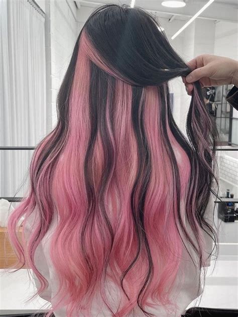 55 Korean Secret Two Tone Hair Color Ideas Hidden Hair Color Dyed