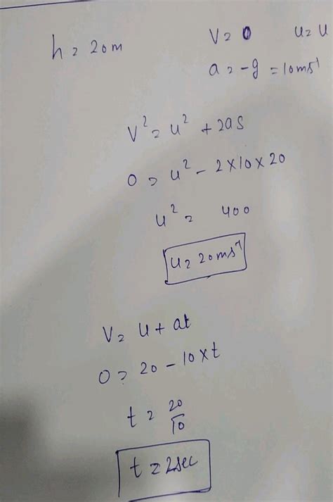 an object is thrown vertically upwards and rises to a height of 10 cm calculate i the