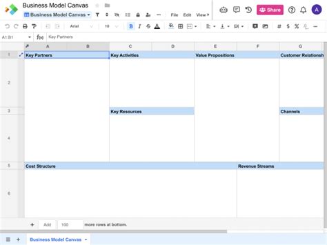 Business Model Canvas Excel Template Eloquens Off