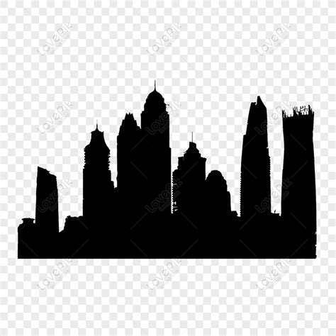 Gratis Elemento De Diseño Decorativo De Vector De Silueta De Ciudad PNG
