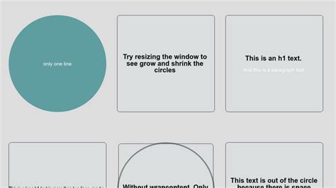responsive circles with text inside