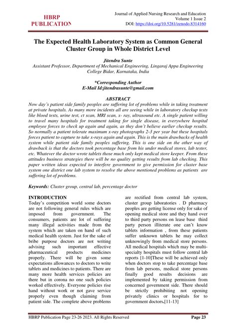 PDF The Expected Health Laboratory System As Common General Cluster