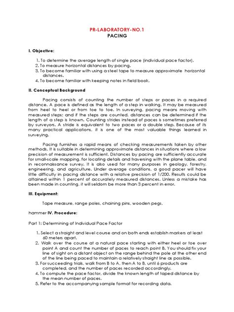 fundamentals of surveying pr laboratory no 1 pdf surveying measurement
