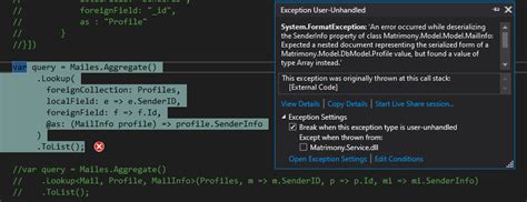 c system formatexception an error occurred while deserializing the property using
