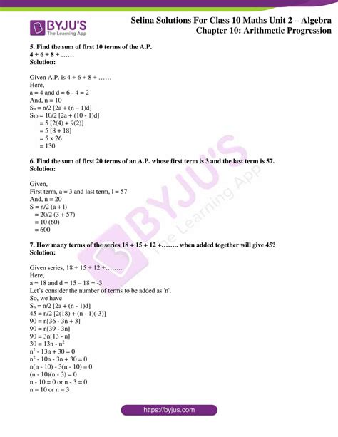 selina solutions concise mathematics class 10 chapter 10 arithmetic progression grab free pdf