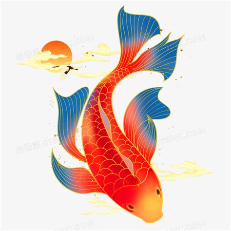 手绘国潮风中国风锦鲤元素图片免费下载 PNG素材 编号1yqi6eeqy 图精灵