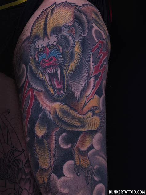 Mandrill Tattoo Bunker Tattoo Quality Tattoos