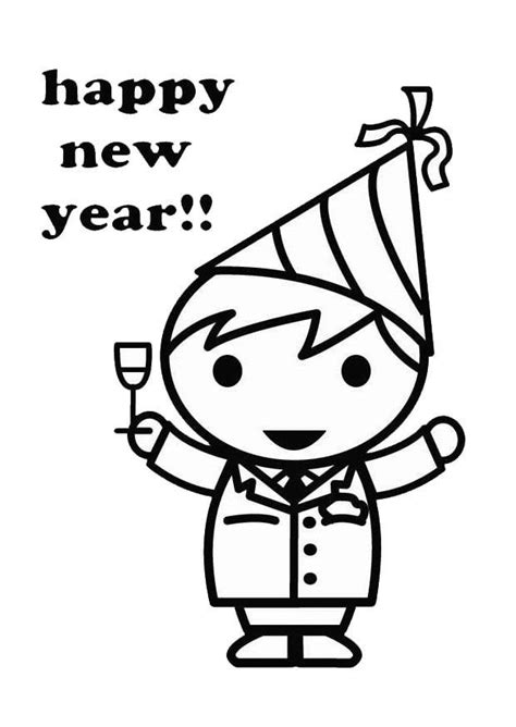 Dibujo de Feliz Año Nuevo Para Colorear Img 26418