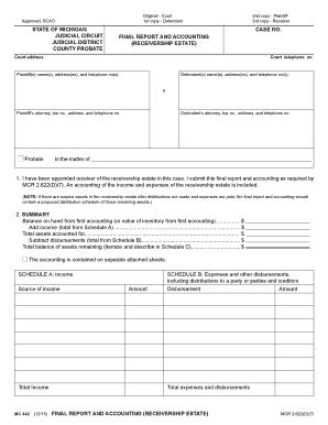 Fillable Online Courts Mi STATE OF MICHIGAN JUDICIAL CIRCUIT