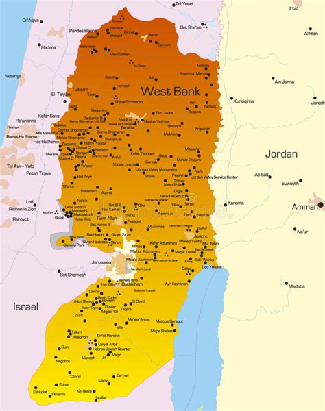 Estado Del Mapa Pol Tico De Palestina Ilustraci N Del Vector