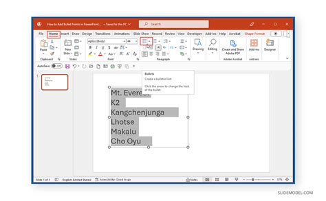 How To Add Bullet Points In Powerpoint