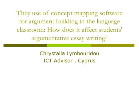 the use of argument mapping for argumentative essay writing