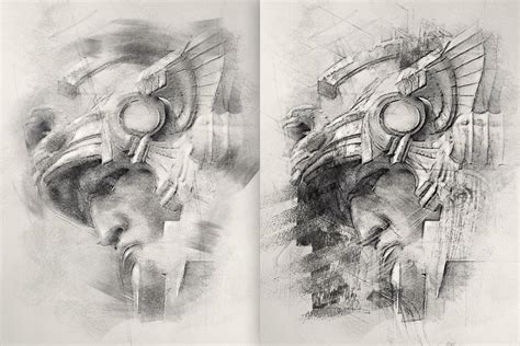 Charcoal Sketch Photoshop Action Add Ons GraphicRiver