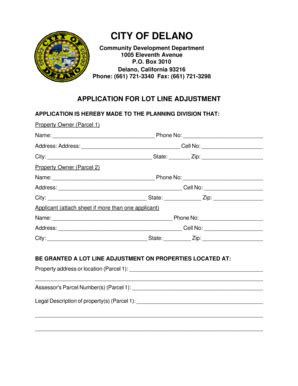 Fillable Online Cityofdelano 11 Lot Line Adjustment Cityofdelano