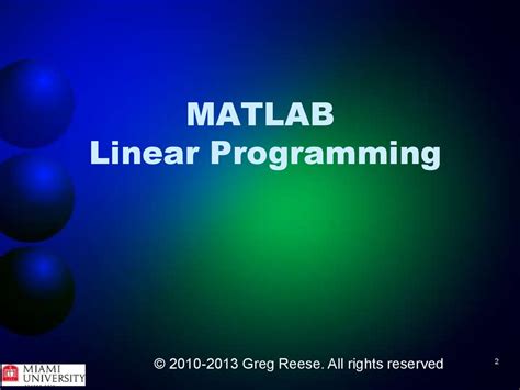 matlab linear programming презентация онлайн