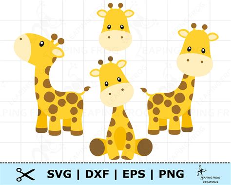 Craft Supplies Tools Papercraft Baby Giraffe Giraffe Outline Svg