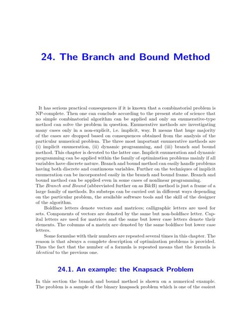 branch and bound mathematical optimization linear programming