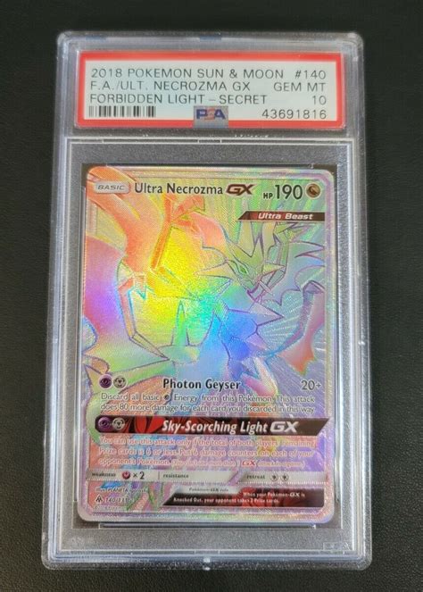 Pokemon PSA 10 Gem Mint ULTRA NECROZMA GX 140 131 Secret Forbidden