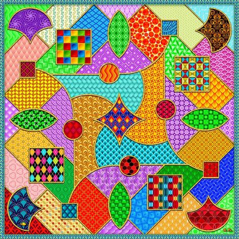 An Abstract Painting With Many Different Colors And Patterns On It S
