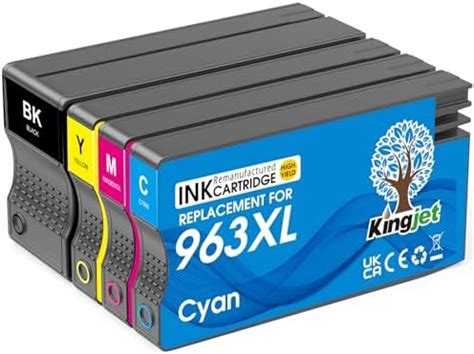 KINGJET 963XL Ink Cartridges Multipack Remanufactured For HP 963 Ink