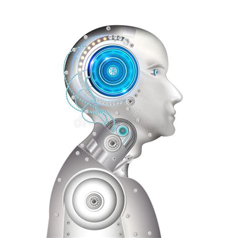 Artificial Intelligence In Humanoid Head Ai With Digital Brain Is