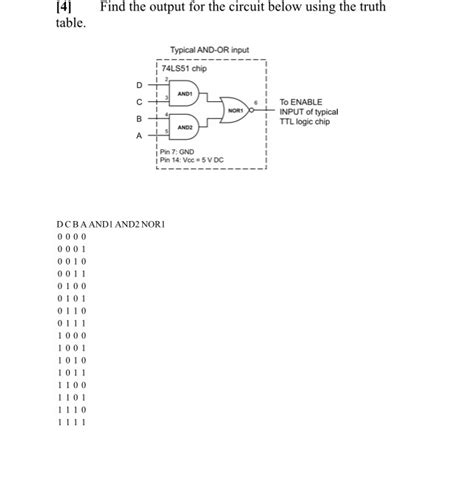 solved 4] find the output for the circuit below using the