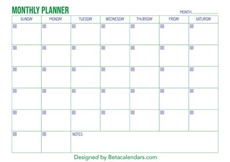 Monthly Planner Template Free Printable Printable Templates Free