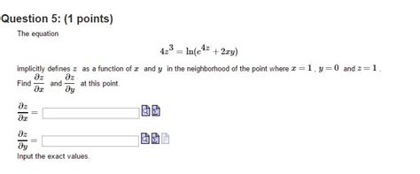 solved the equation 4z 3 in e 4z 2xy implicitly defines