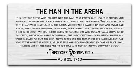 Theodore Roosevelt Quote Man In The Arena Lobar Incorporated