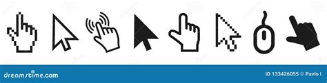 Cursor Icons Pixel Hand Cursor Set Classic Web Element Mouse Cursor