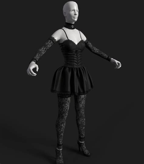 Vtaw Gothic Dress Cbbe Bodyslide Fallout Mod Mod