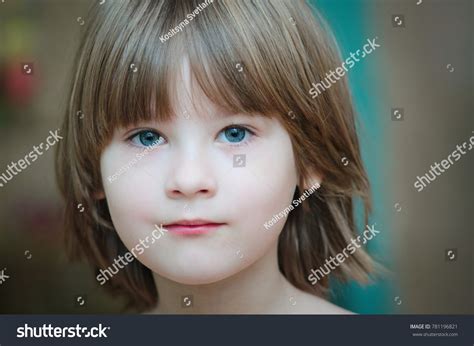 Portrait Girl Big Blue Eyes Perfect Stock Photo Edit Now