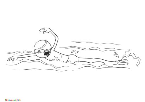 Coloriage Natation Un Dessin Imprimer De T Te Modeler