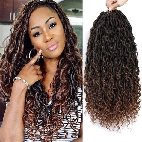 Rio locs sintético crochê tranças de cabelo deusa faux locs trança
