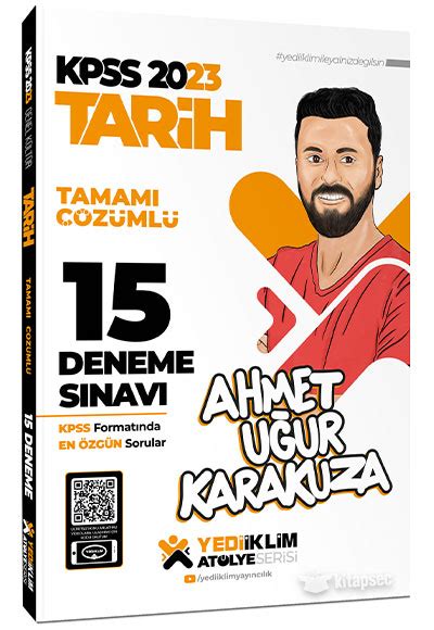2023 KPSS Atölye Serisi Tarih Tamamı Çözümlü 15 Deneme Sınavı Yediiklim