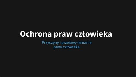 Ochrona Praw Cz Owieka