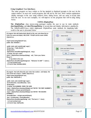 Java Handout Doc