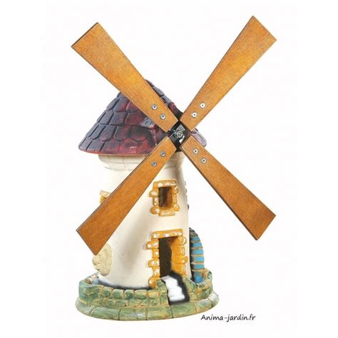 Moulin avec roue Tuile décoration de jardin 54 cm achat pas cher